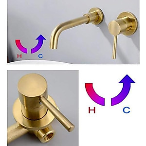 DAHSLNWKN Wall Mounted Bath taps, Wall Mounted Modern, Bathroom Sink Taps, washbasin Multi-Function Faucet