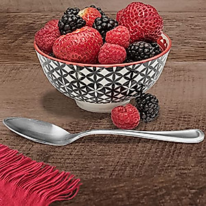 Annovero Ice Cream Bowls, Small Porcelain Serving Dish Set for Salad, Cereal, Dessert, Salsa, Side Dishes, Prep, Dipping, Rice, Sauce, Charcuterie Board, 10 Fluid Ounce Capacity, Set of 6 Ceramic Bowl