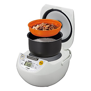 Tiger JBV-S10U Micom Rice Cooker with Tacook Cooking Plate - 5.5Cups - Made in Japan