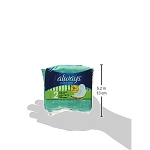 Always Ultra Thin Long/Super With Wings Unscented Pads, White, 16 Count