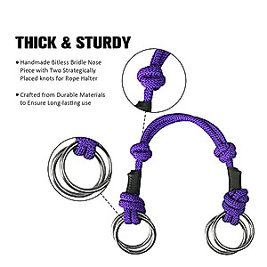 Harrison Howard Bitless Bridle Side Pull Hackamore Attachment Horse Tack Nosepiece Purple