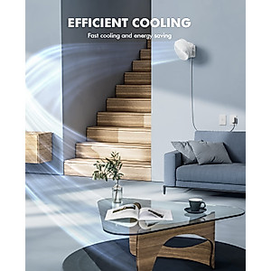 LEMOISTAR 10 Inch Wall Mounted Fan with Remote Control, 90°Oscillating, High Velocity 4 Speeds, Timer, Adjustable Tilt, 70Inch Cord, Ultra Quiet,for Bedroom Garage RV Office Home-White