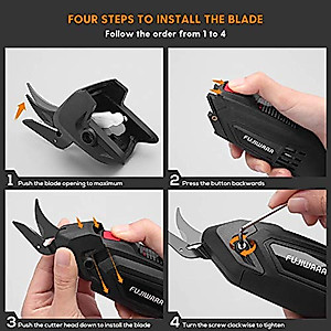 FUJIWARA Electric Scissors, 2 Removable Lithium Batteries and 2 Cutter Blades, Cordless Shears Cutting Tool for Fabrics/Canvas/Carpets/Leather/Cardboard/Other Thin Materials