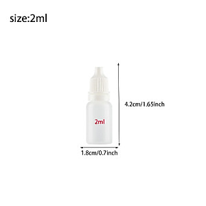 Muluo 30 Pcs 2ml Empty Plastic Squeezable Eye Dropper Bottle, White, 1.8in Diameter, 4.2in Length, Polyethylene Plastic