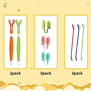 Adovoc Solar Powered Adult Dog Toothbrush Set, Blue, 2-in-1 Dual Finger and Toothbrush, Gentle on Pets' Gums