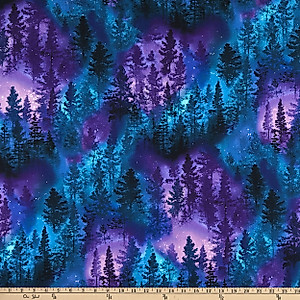 Timeless Treasures Aurora Trees Purple, Fabric by the Yard