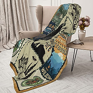 Eercsxul Camping Themed Throw Blankets for Couples Camp Lovers Gifts Camping Partners for Life 80"x60"