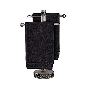 Cotton Fingertip Towels Set Black - 4 Pack - 11 x 18 Inches Decorative Small Extra-Absorbent and Soft Terry Towel for Bathroom - Powder Room, Guest and Housewarming Gift (Black)