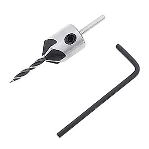 CLAHJQX 2pcs 3mm HSS Carpentry Countersink Drill High Speed Steel Drill Bit + Wrench