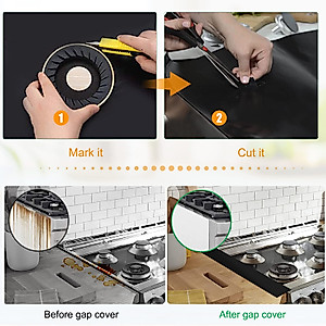 Stove Cover Gas Stove Top Burner Covers Protectors for Samsung Gas Range Stove Mat Protector Reusable,Oven Liners Mat Gas Range Protectors Covers,Non-Stick Washable Keep Stove Clean Stove Guard