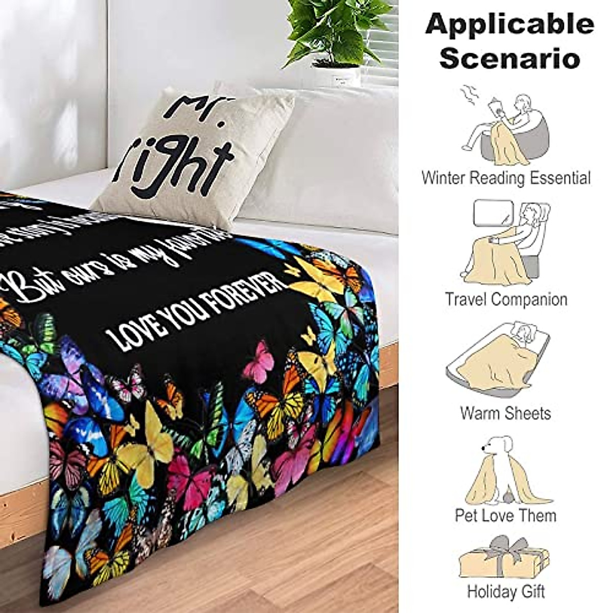 ZCBEQ Wedding Anniversary Blanket Gifts Couple Romantic Anniversary Throw Blanket Happy Anniversary for Him Her Wife Husband Parents 60"X50"