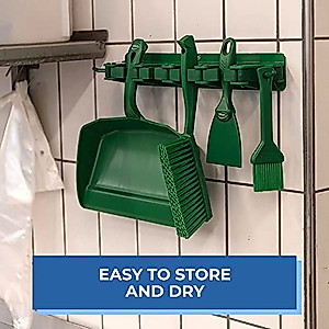 Vikan 45873 Bench Cleaning Brush, Polypropylene/Polyester Soft Bristle Dustpan Brush & Sweeper With Handle, 14-Inch, Blue