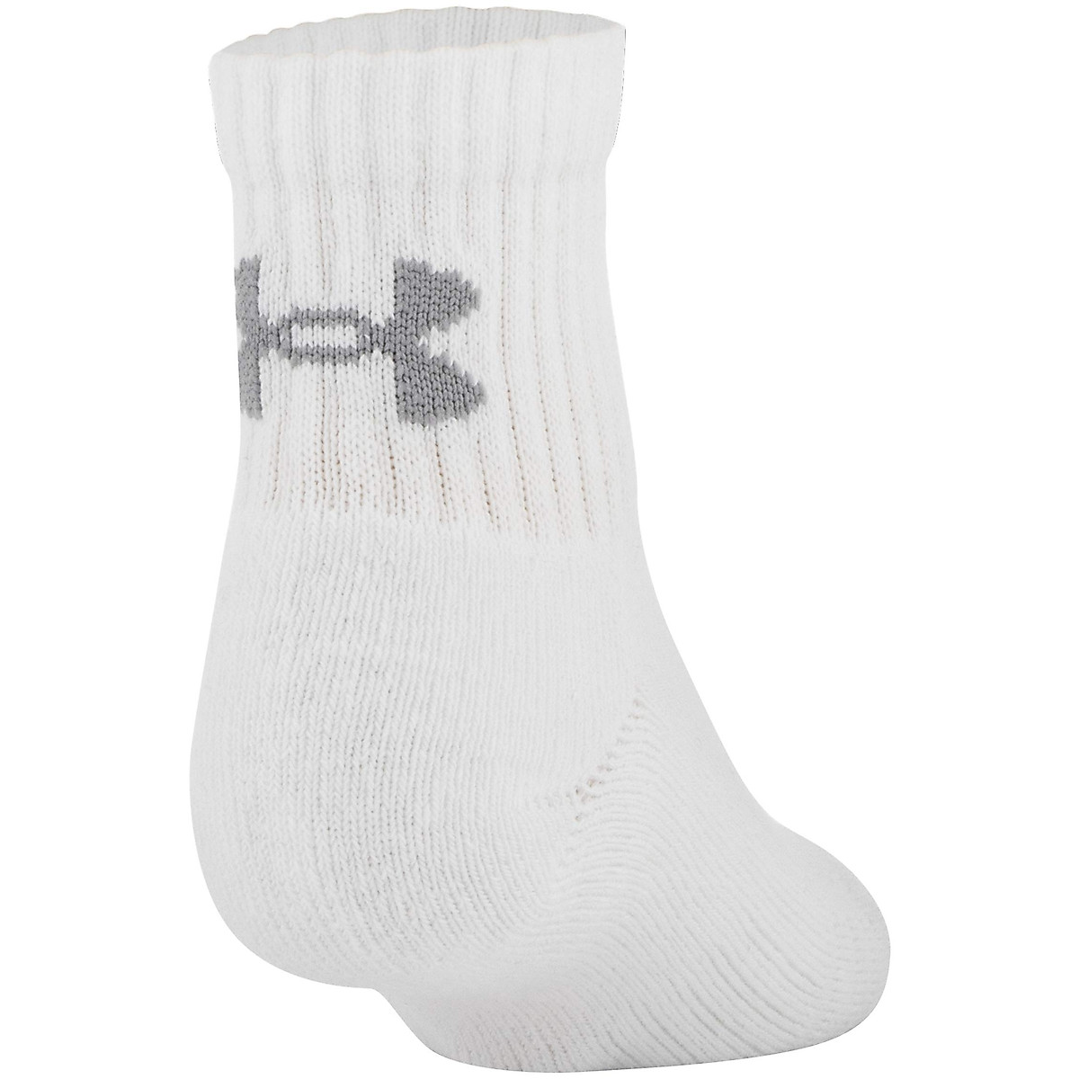 Under Armour Youth Training Cotton Quarter Socks, Multipairs , White (3-Pairs) , Small