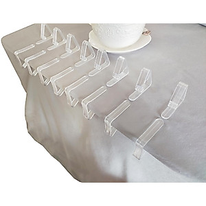 GERILKAI 24 Pack Tablecloth Clips - Clear Plastic Table Cloth Hold Clips -Outdoor Tablecloth Clips for Home Wedding Party Indoor Outdoor Events
