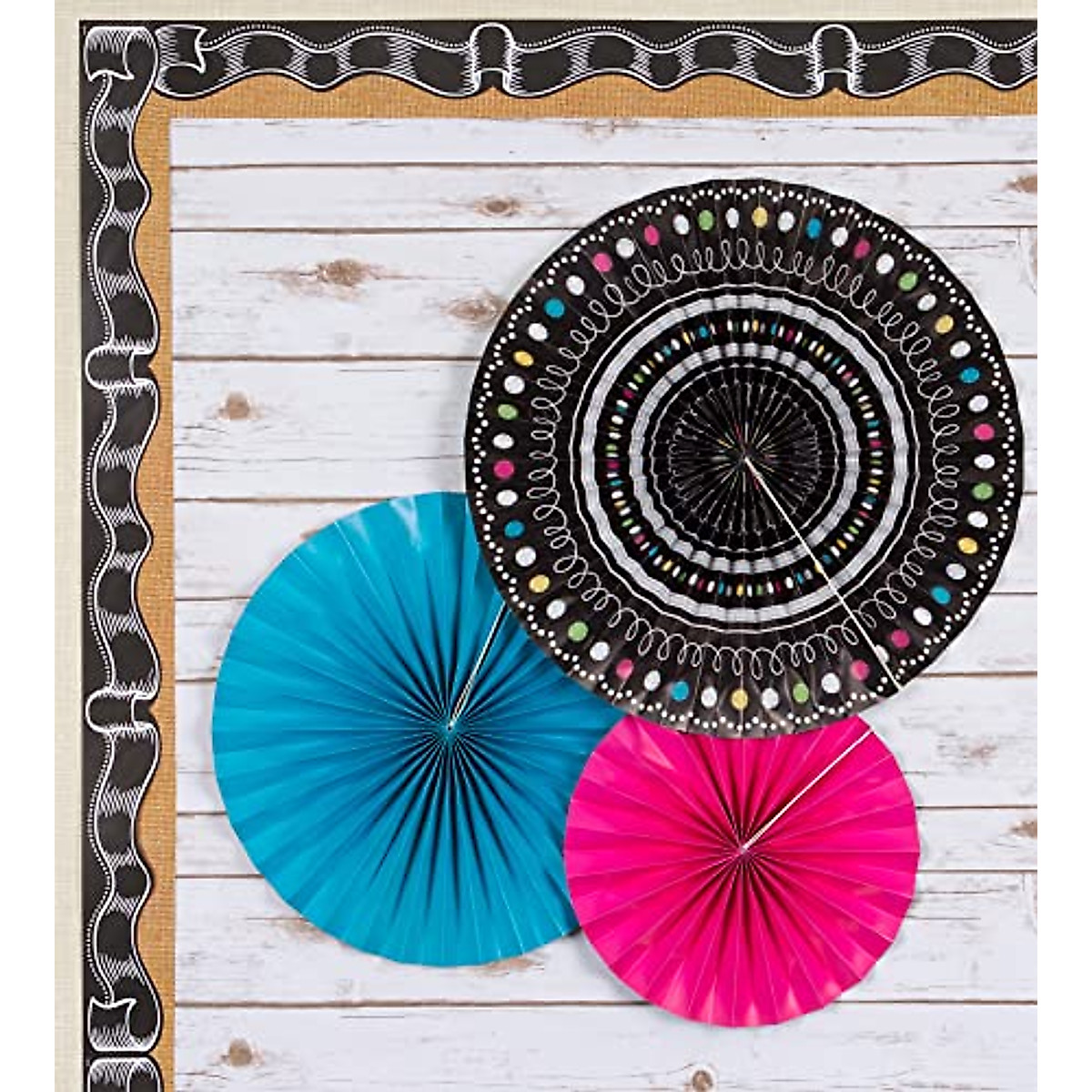Chalkboard Brights Hanging Paper Fans