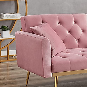 ERYE Modern Convertible Futon Sofa Bed, Functional Adjustable Upholstered Loveseat,Compact Foldable Love Seat,Comfy Sleeper Daybed Reversible Recliner Sofa & Couch