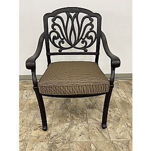 Patioland Elizabeth Outdoor Cast Aluminum Powder Coated 11-Piece Dining Set with Extendable 132in Rectangular Dining Table (Olefin Walnut Cushions)