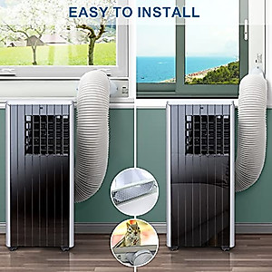 IAGREEA Portable Air Conditioner 10,000 BTU, Portable AC Unit for Rooms up to 400 Sq.Ft with Dehumidifier, Fan Modes, Auto Cooling & 24 Hour Timer, Window Mount Exhaust Kit-1130W