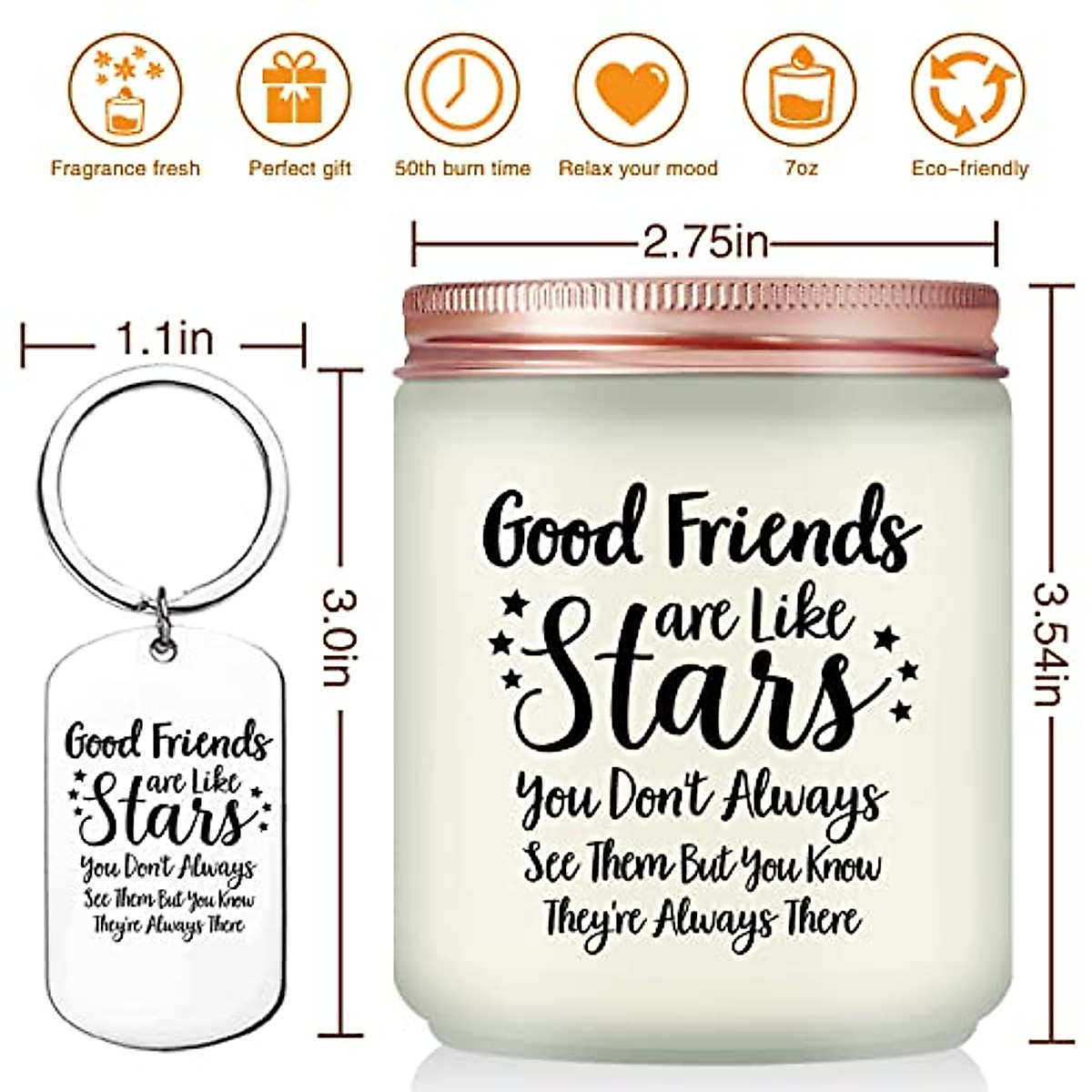 Volufia Candles Gifts for Friend, Friendship Gifts for Women, Best Friend Female, BFF, Bestie, Coworkers - Best Friend Gift for Women - Christmas Birthday Gifts - Funny Lavender Scented Candle