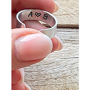 Personalized Angel Number Hand Stamped Aluminum Ring, Adjustable, Numerology 111, 222, 333, 444, 555, 666, 777, 888, 999, Devil Ring