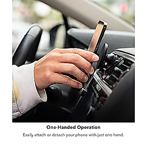 mophie snap Vent Mount - Magnetic car Mount Compatible with Any Smartphone - Made for Smartphones, iPhone, Google Pixel, Samsung Galaxy, Qi-Enabled Devices - Black