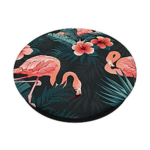 Tropical Flamingo Hibiscus Flowers PopSockets PopGrip: Swappable Grip for Phones & Tablets