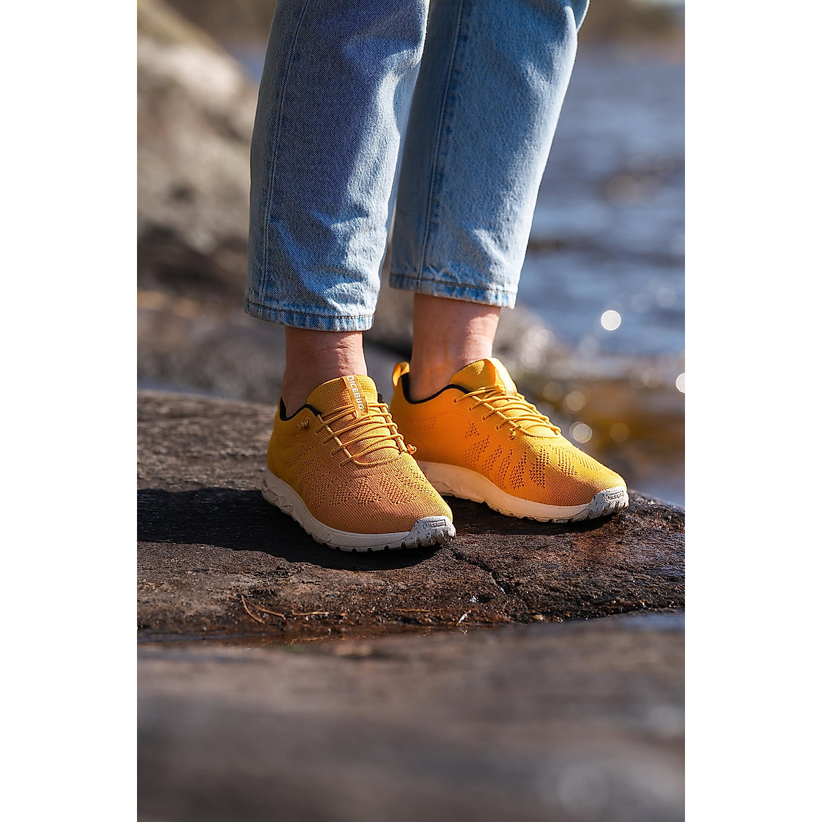 Icebug Eli RB9X Walking Shoe with Traction Sole, Mustard, 6.5