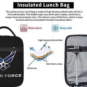 American Air Force Lunch Box Insulated Lunch Bag for Women Men Reusable Cooler Tote Bags for Work Picnic Outdoor