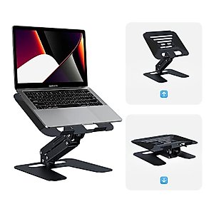 GIISSMO Laptop Stand for Desk with Pneumatic Height Adjustable, Computer Stand Holder Ergonomic Design Computer Stand for Laptop, Laptop Cooling Stand for Pro/Air Dell, HP, Lenovo More Laptops