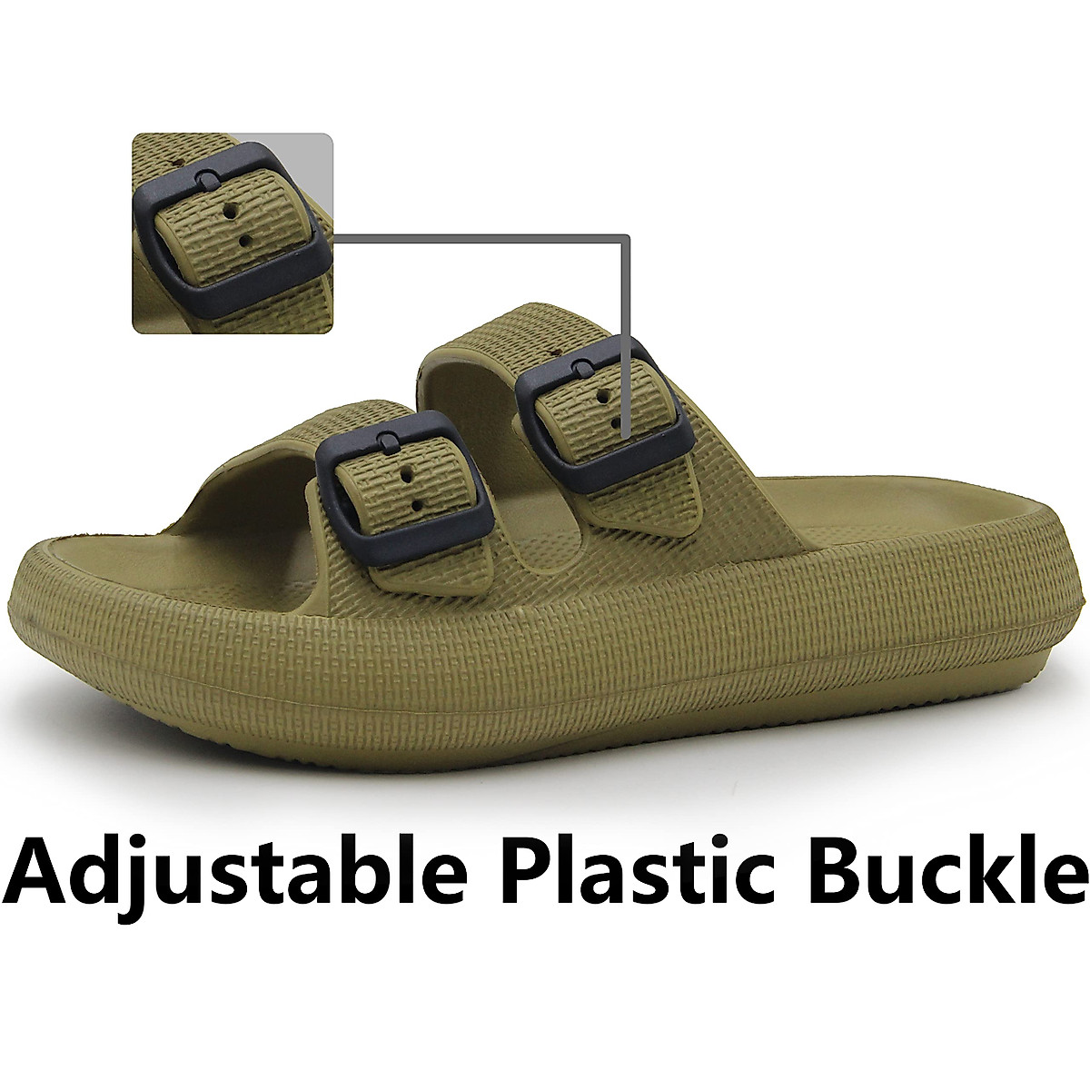 Weweya Men Women Bathroom Shower Slipper Indoor Home Beach Quick Drying Pillow Slipper Green Men Size 10 10.5 Women Size 11 11.5