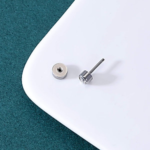 ZS 12 Pairs CZ Ear Stud Mixed Colors Cartilage Earrings Set Stainless Steel Barbell Studs Earrings Helix Tragus Piercing (Butterfly Push Backs,20g(0.8mm))