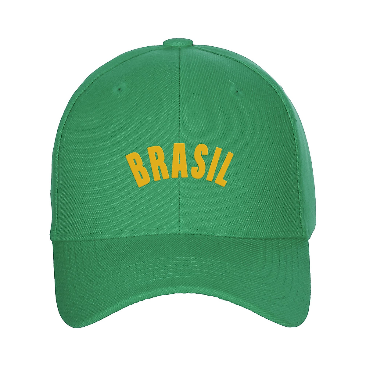 Daxton International World Countries Baseball Hat Cap Arch Letters, Brasil Kelly Gold