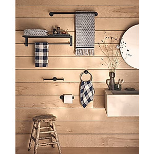 Moen Y5709BL Arlys Modern Single Post Toilet Paper Holder, Matte Black