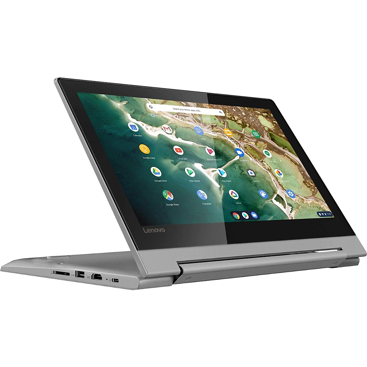 2021 Newest Lenovo Flex 3 2-in-1 Convertible Chromebook, 11.6" HD Touchscreen, MediaTek MT8173C CPU, 4GB RAM, 32GB eMMC, PowerVR Graphics, Dolby Audio, HD Webcam, Chrome OS, Grey + Oydisen Cloth