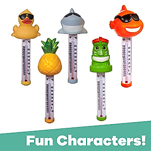 GAME 2700 Shark Spa and Pool Thermometer, Shatter-Resistant Casing Tether Included, Fahrenheit and Celsius, 9-in height x 3-1/2-in diameter