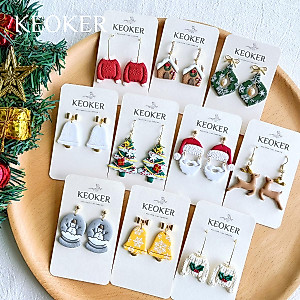 KEOKER Christmas Clay Cutters, Christmas Clay Cutters for Jewelry Making, 21 Shapes Christmas Clay Earrings Cutters, Christmas Polymer Clay Cutters (All)