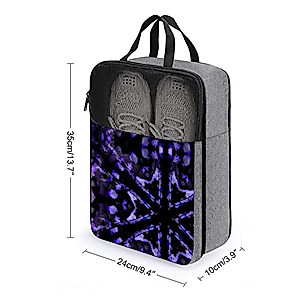 Frcavbin Geometric Watercolor Travel Shoe Bag Shoes Carrier with Handle and Zipper Foldable Shoe Puches Organizer for Home storage School starts