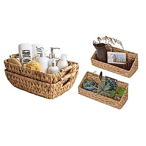 StorageWorks Hand-Woven Storage Baskets Set