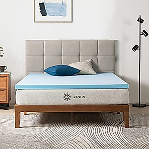 ZINUS 2 Inch Green Tea Cooling Gel Memory Foam Mattress Topper / Cooling Gel Foam / CertiPUR-US Certified, Queen