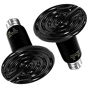 Simple Deluxe 150W 2-Pack Ceramic Heat Emitter Reptile Heat Lamp Bulb No Light Emitting Brooder Coop Heater for Amphibian Pet & Incubating Chicken