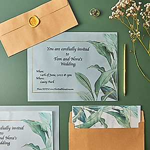 100 Sheets Printable Translucent Vellum Paper, Tracing Paper for Invitation , Sketching, 93gsm (8.5 x 11 in)