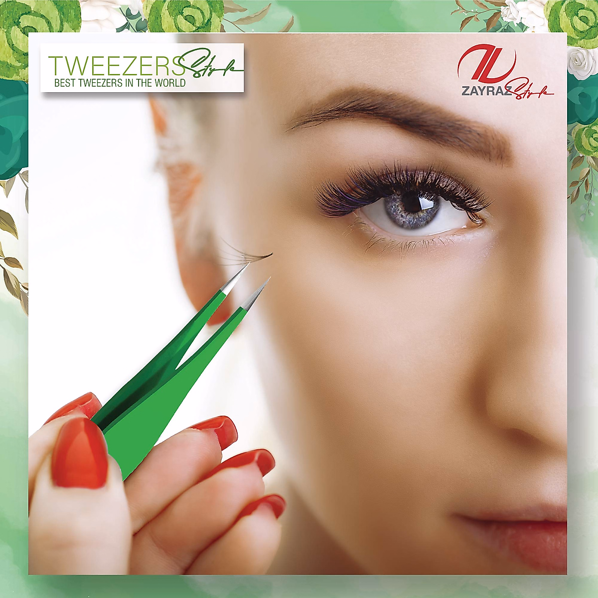 Surgical Tweezers for Ingrown Hair - Precision Sharp Needle Nose Pointed Tweezers for Splinters hairs, Ticks & Glass Removal - Best for Eyebrow Hair, Facial Hair Removal (Green)