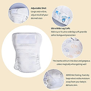 BIG ELEPHANT Baby Cloth Diaper Cover - 4 Pocket Diaper Case with 4 Color Changing Inserts Adjustable Reusable