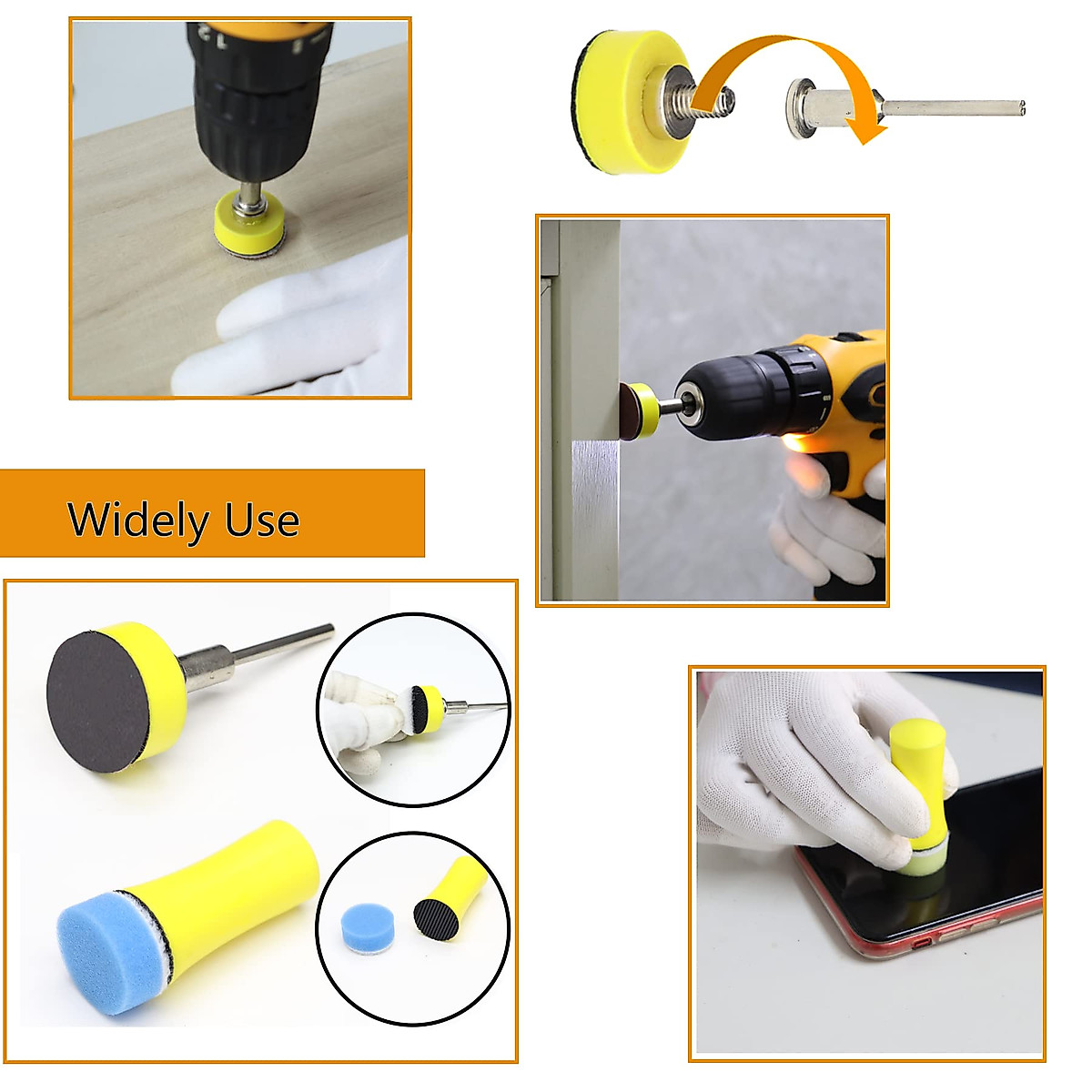 160Pcs 1inch Sanding Discs Hook and Loop 60 to 10000 Wet Dry Sandpaper with 1/8" Shank Backing Pad,Hand Sanding Block,Sponges Polishing Pads and Interface Pad for Drill Grinder Rotary Tools Attachment