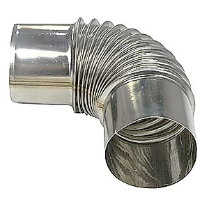 Elbow Pipe 2 PCS 90 Degree Chimney Stainless Steel Flue for Outdoor Camping Wood Stove Diameter 2.36"