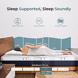 HEIM NEST King Mattress, 12-Inch Gel Memory Foam for Cooling Sleep & Pressure Relief, King Size Mattress for Pregnant Women, Medium Firm with Motion Isolation, CertiPUR-US Certified