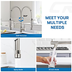 Kitchen Faucets,Craftespirit Kitchen Faucet with Pull Down Sprayer Kitchen Sink Faucet Brushed Nickel Kitchen Faucet with Sprayer