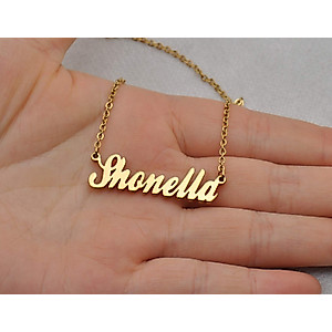 HUAN XUN Custom Personalized Gold Name Necklace in Gold Silver for Women Cobi