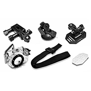 Gear Pro Sports Action Camera - HD 1080P Mini Camcorder w/ WiFi, 8 MP Cam, LCD Screen USB SD Card HDMI, Battery - Waterproof Case, USB Cable, Suction Cup Handlebar Helmet Mount - Pyle GDV288BL (Blue)