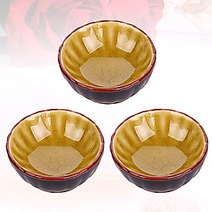 DOITOOL 3PCS para mini postres vinegar bowl serving bowl chip dip bowl appetizer tray mustard bowl seasoning dish dessert plate pickles headset essential oil dipping sauce bowl